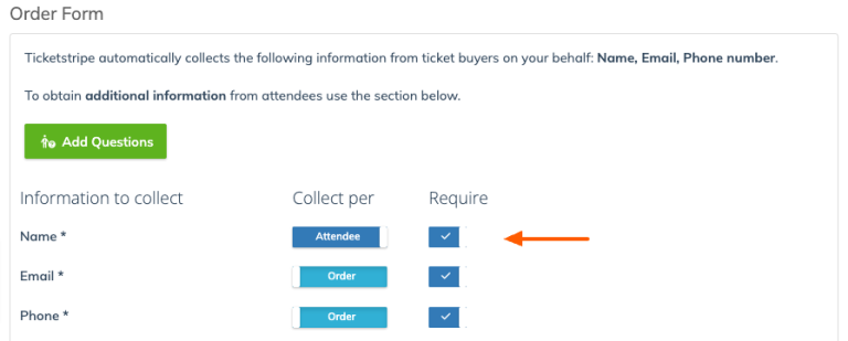 Collect multiple names per order
