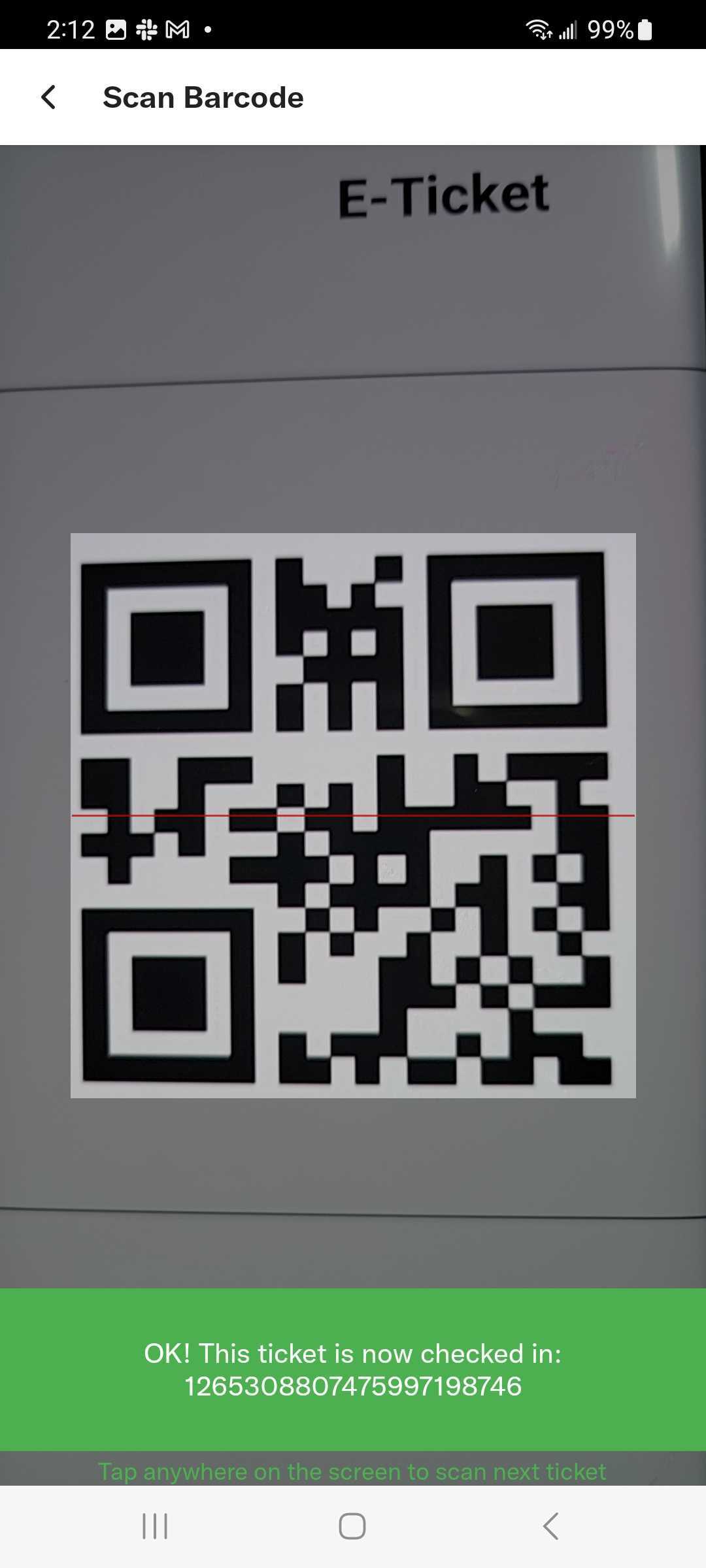 Scan tickets with TicketStripe's event check-in app